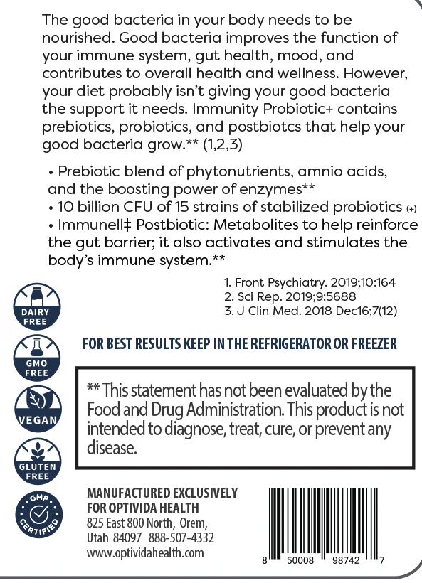 Immunity Probiotic + – My Optivida